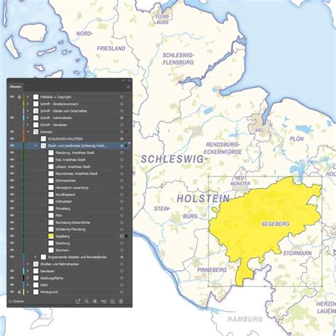 Landkarte Schleswig Holstein Druck Pdf Vektor Download