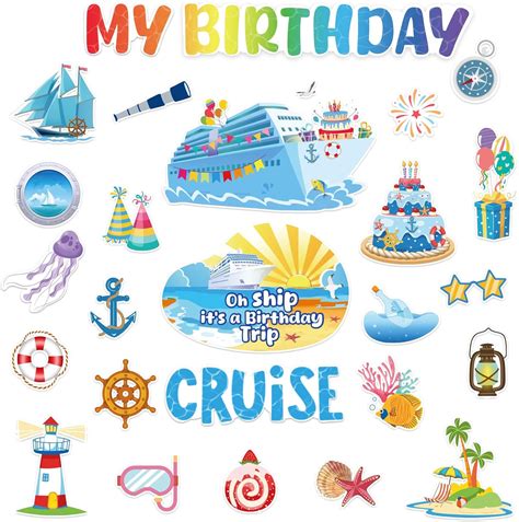 26 Pcs Birthday Cruise Door Decorations Magnetic Funny