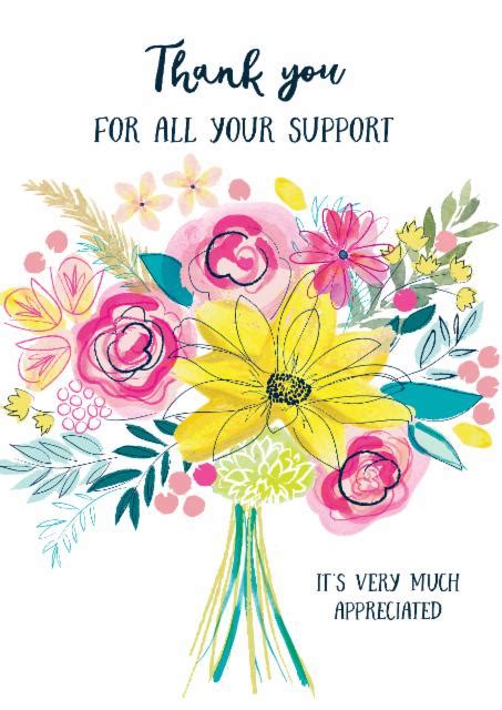 Thank You For Your Support Card With Pretty Florals Thortful