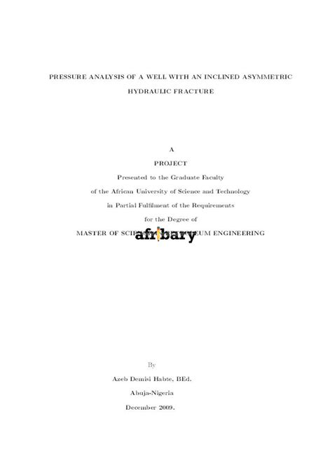 Pressure Analysis Of A Well With An Inclined Asymmetric Hydraulic Fracture Afribary