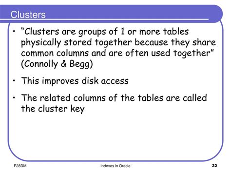 Ppt F28dm Database Management Systems Indexes In Oracle Powerpoint