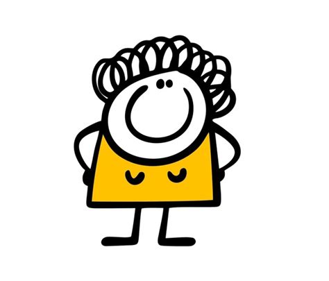 Stick Figure Girl With Curly Hair