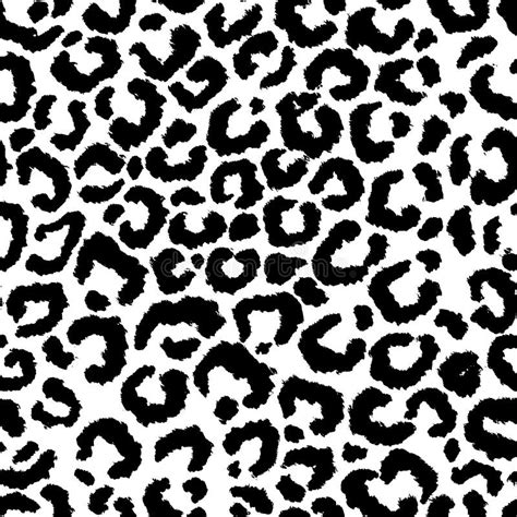 Leopard Skin Artwork Imitation Print Vector Seamless Black And White Pattern Stock