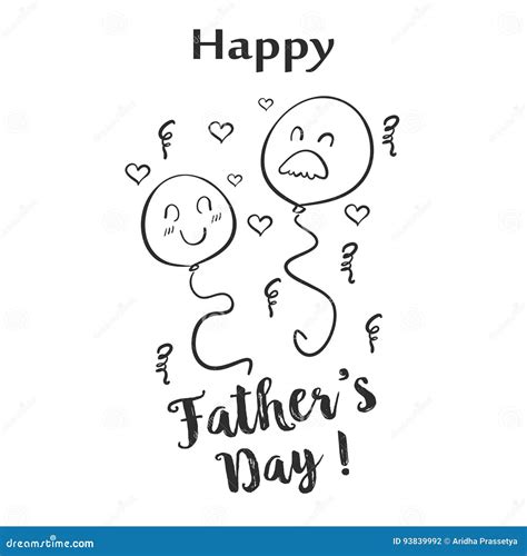 Happy Father Day Hand Draw Doodle Stock Vector Illustration Of Drawn