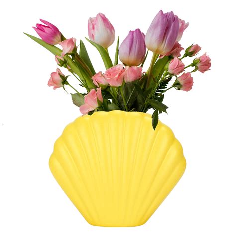 Meanttobe Shell Vases Home Decor Decorative Vase Yellow Shell