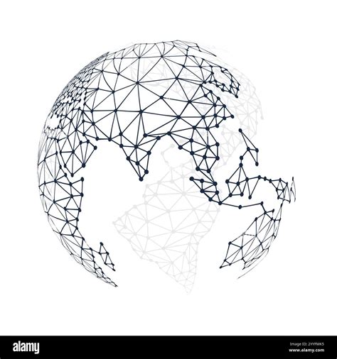 Black And White Modern Minimal Style Polygonal Network Structure