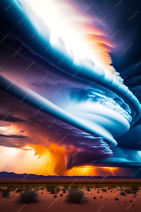 Premium Ai Image Lightning Never Strikes Twice Landscape Desert With