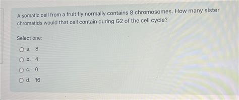 Solved A Somatic Cell From A Fruit Fly Normally Contains 8