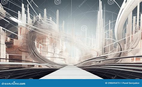 Perspective 3d Wireframe Cube Geometric Cube From Small Pieces Vector