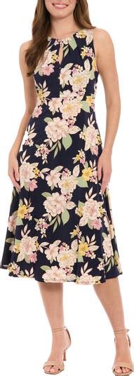 London Times Floral Print Sleeveless Dress Nordstromrack