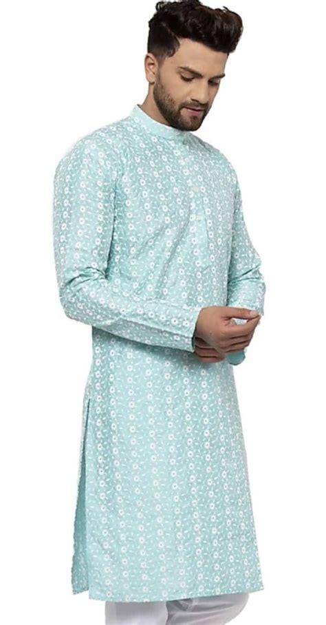 Mens Traditional Chikan Kari Kurta Wedding Kurta Kurta Etsy