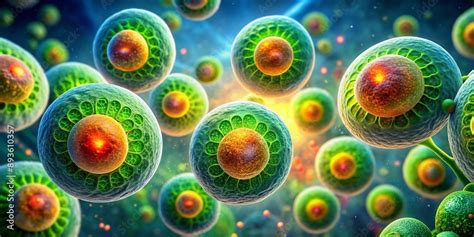 Vibrant Microscopic Image Of Plant Cell Division Showcasing Mitosis