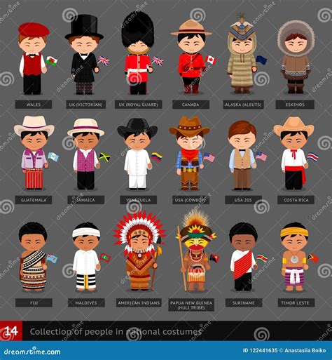 Muchachos En Trajes Nacionales Ilustración Del Vector Ilustración De