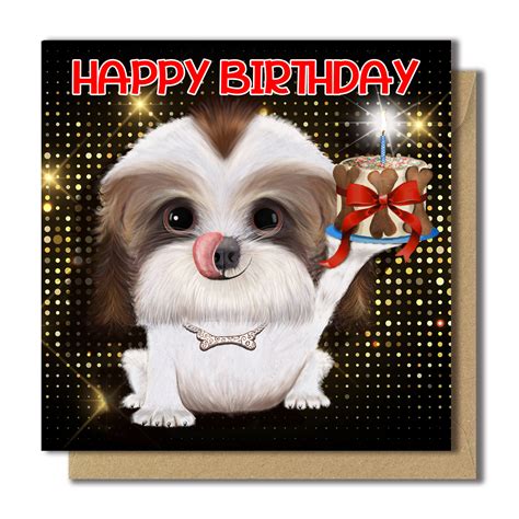 Shih Tzu Birthday Card Shih Tzu Greeting Card Etsy