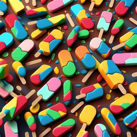 Premium Ai Image Popsicle Pattern Background Ai Generative