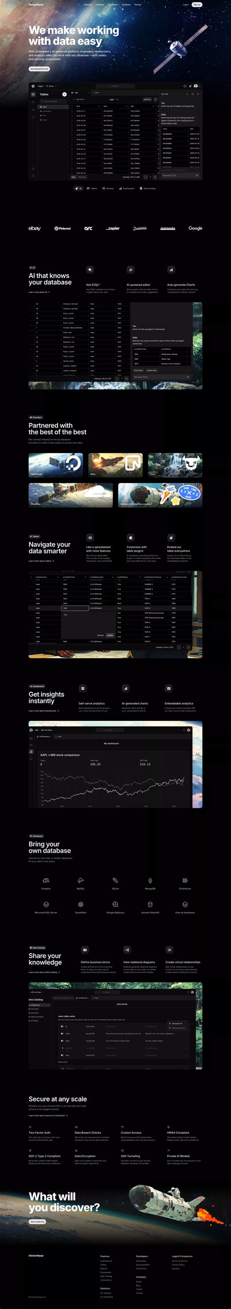 outerbase the interface for your database on landbook get inspired