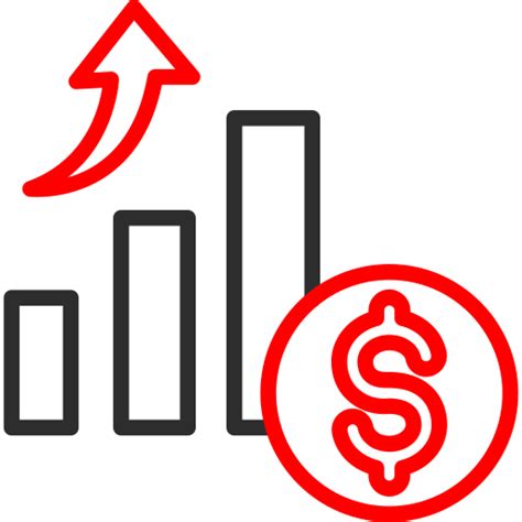 Income Chart Arslan Haider Outline Red Icon