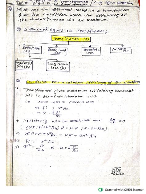 Single Phase Transfomer Long Type Question Pdf