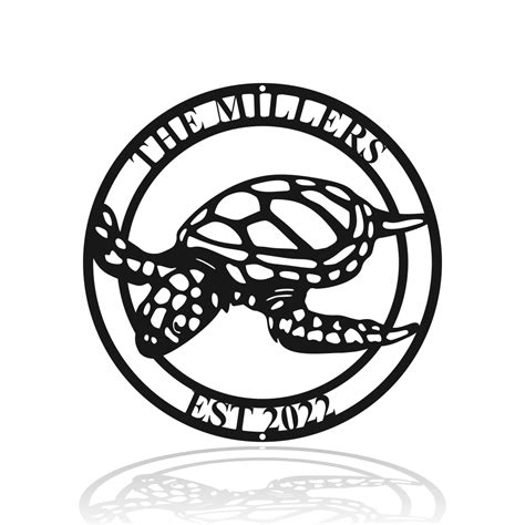 Sea Turtle Monogram Advanced Metal Art