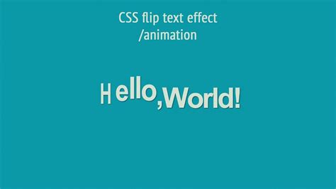 Css Flip Text Effect Animation Youtube