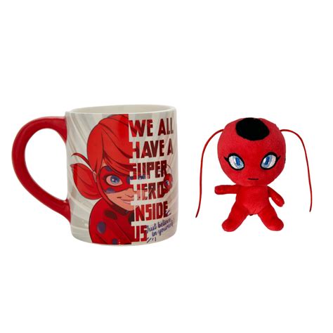 Miraculous Ladybug Mug With Plush Mini Toy 12 Oz Ceramic Tea Or Coff Shop Club Libby Lu