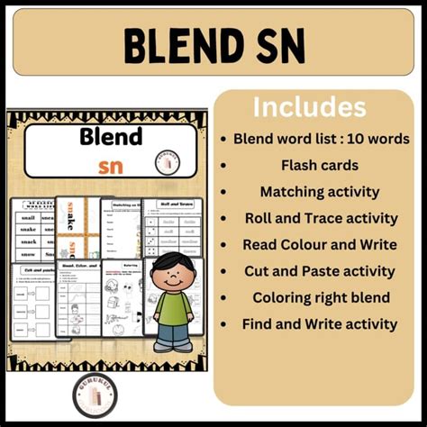 Sn Blend Worksheets Phonological Awareness And Phonics Word Work S