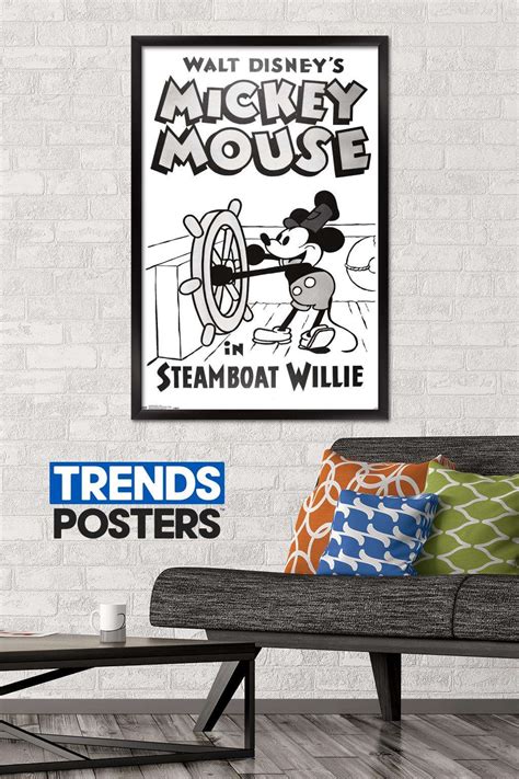 Disney Mickey Mouse Steamboat Willie Poster Ebay