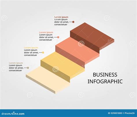 Ladder Level Chart Template For Infographic For Presentation For 4 Element Vector Illustration Ladder Level Chart Template For Infographic For Presentation For 4 Element Vector Illustration