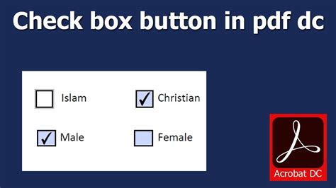 how to create check box button in fillable pdf form using adobe acrobat