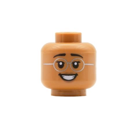 Silver Round Glasses Open Smile Grumpy Custom Printed Minifigure H