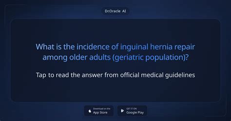 What Is The Incidence Of Inguinal Hernia Repair Among Older Adults