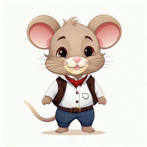 Tiny Mouse Cartoon Vector Illustration Premium AI Generated Image
