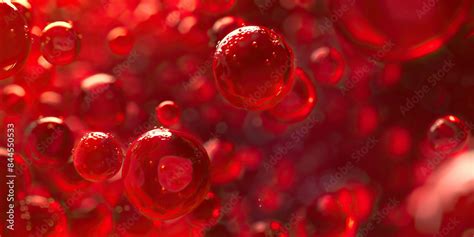 Crimson Red Hemoglobin Oxygenation Microscopic Examination Of Crimson