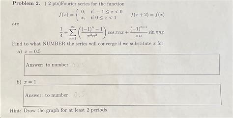 solved problem 2 2 ﻿pts fourier series for the