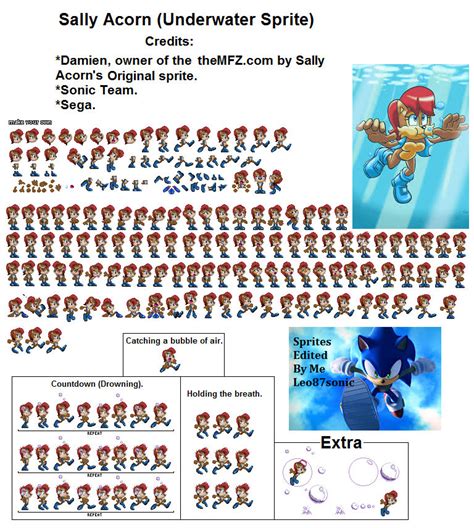 Sally Acorn Sprite Sheet By E 122 Psi On Deviantart