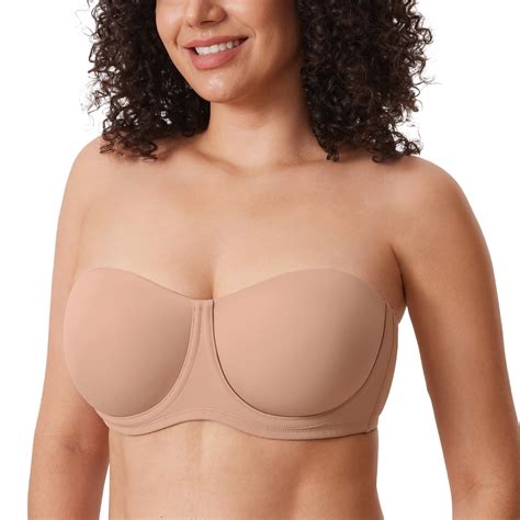 Delimira Strapless Bras For Women Full Coverage Plus Size Bandeau