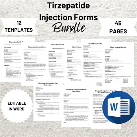 Tirzepatide Forms Weight Loss Client Intake Forms Med Spa Forms Fat