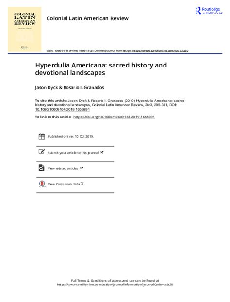 Pdf Hyperdulia Americana Sacred History And Devotional Landscapes