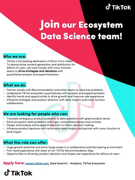 Tiktok Bytedance Datascience Analytics Hiring Hiringpost Lin Wu