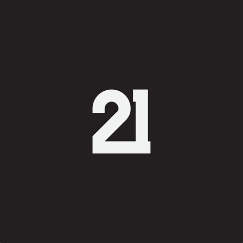 Number 21 Monogram Logo Design 7063172 Vector Art At Vecteezy