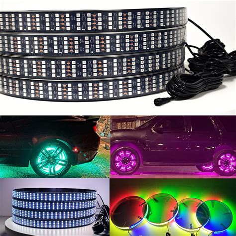 Uwdesy 4pcs 4 Rows 17 Dancingchasing Color Led Wheel