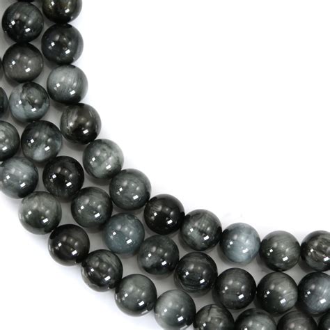 Round Eagle Eye 8mm Gemstone Natural Bead Strand