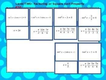 Trig Equation Solving PowerPoint Matching Game Editable By VPs Classroom