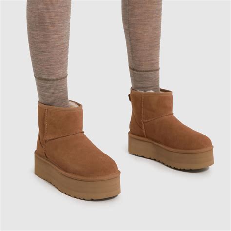 Womens Chestnut Ugg Classic Mini Platform Boots Schuh
