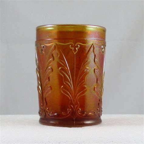 Antique Dugan Marigold Quill Carnival Glass Tumbler Carnival Glass