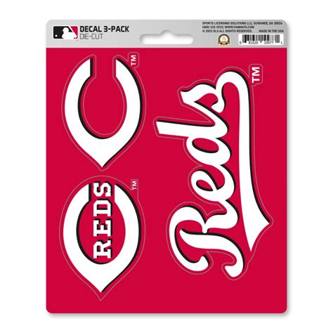 Cincinnati Reds Set Of 3 Sticker Sheet At Sticker Shoppe