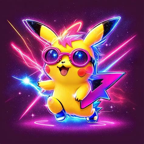Premium Photo Happy Pikachu Electric Adventures In Silhouette Design