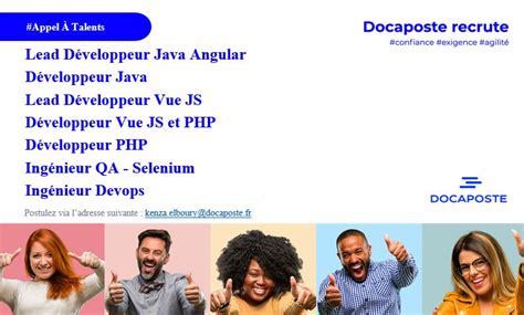 Freelance Java Javaangular Vuejs Vuejs Php Php Qa Selenium Devops Docapostemaroc