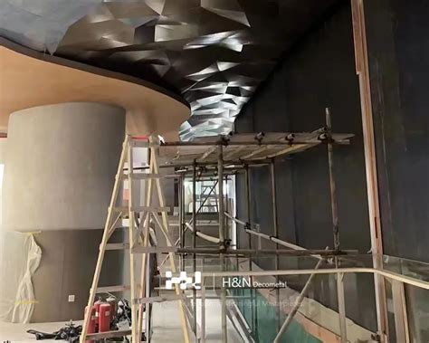 Triangular Stainless Steel Ceiling Panels For Commercial Spaces Foshan Hn Metal