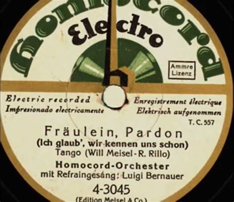 Fräulein Pardon Ich Glaub Wir Kennen Uns Schon Homocord No4 3045